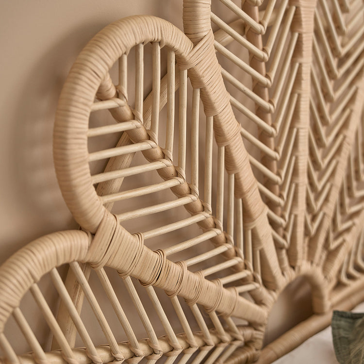 Tête de lit en rotin et cannage pétales 160 cm | Berah getah